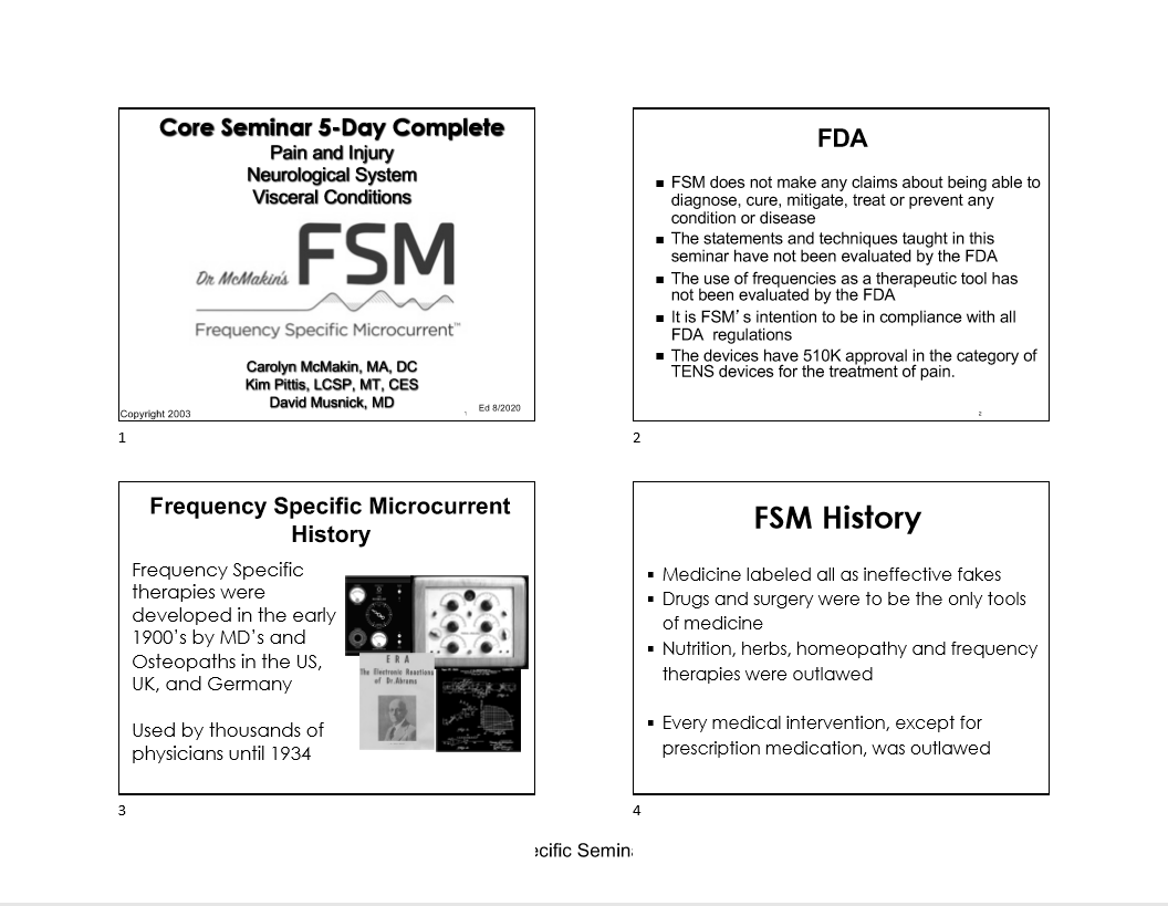 2020 Core Handouts - Frequency Specific Microcurrent - Frequency Specific Microcurrent