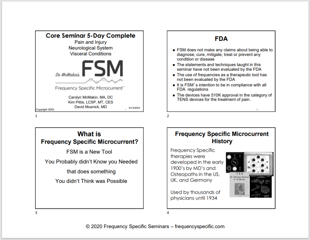 Handout Example - Frequency Specific Microcurrent - Frequency Specific Microcurrent