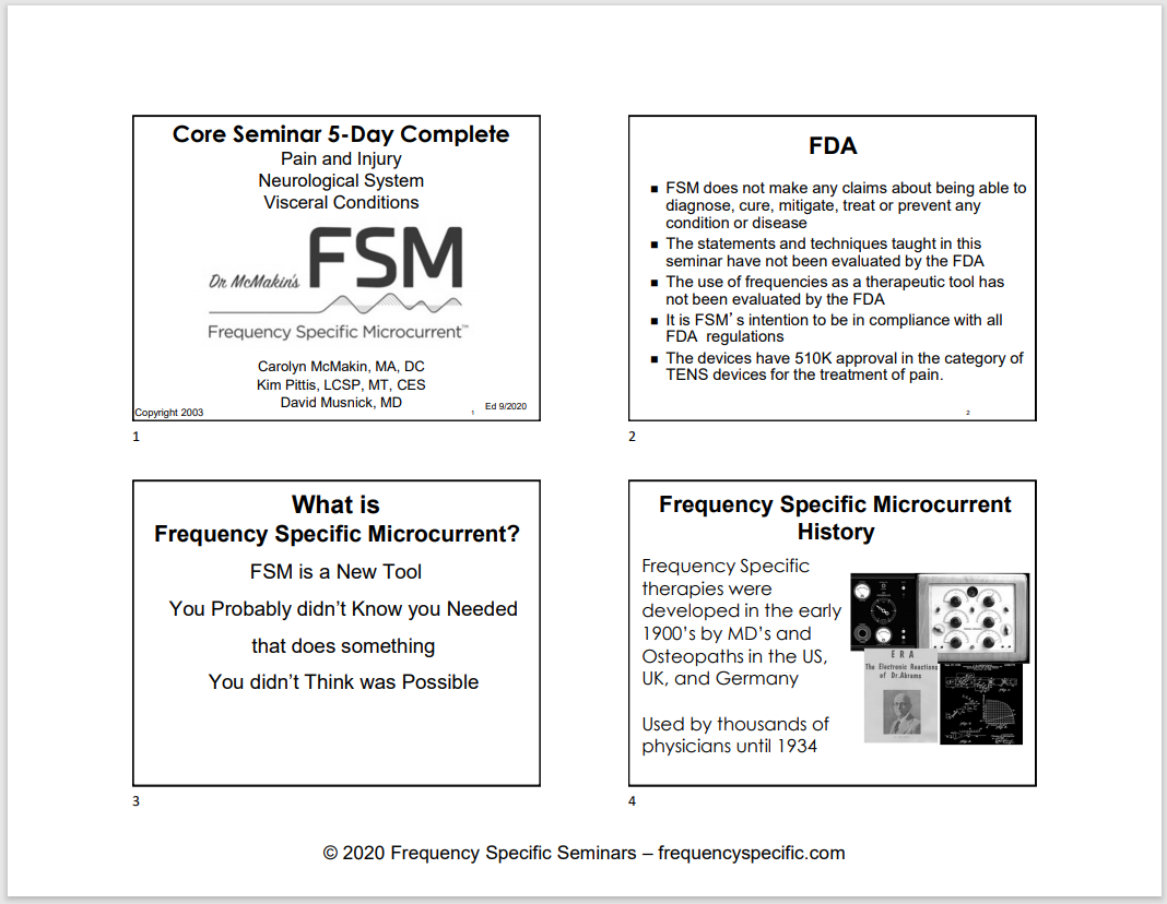 Handout Example - Frequency Specific Microcurrent - Frequency Specific Microcurrent