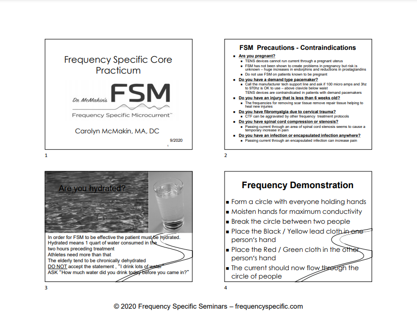 practicum handouts - Frequency Specific Microcurrent - Frequency Specific Microcurrent