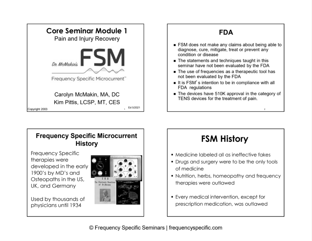 handouts cover - Frequency Specific Microcurrent - Frequency Specific ...